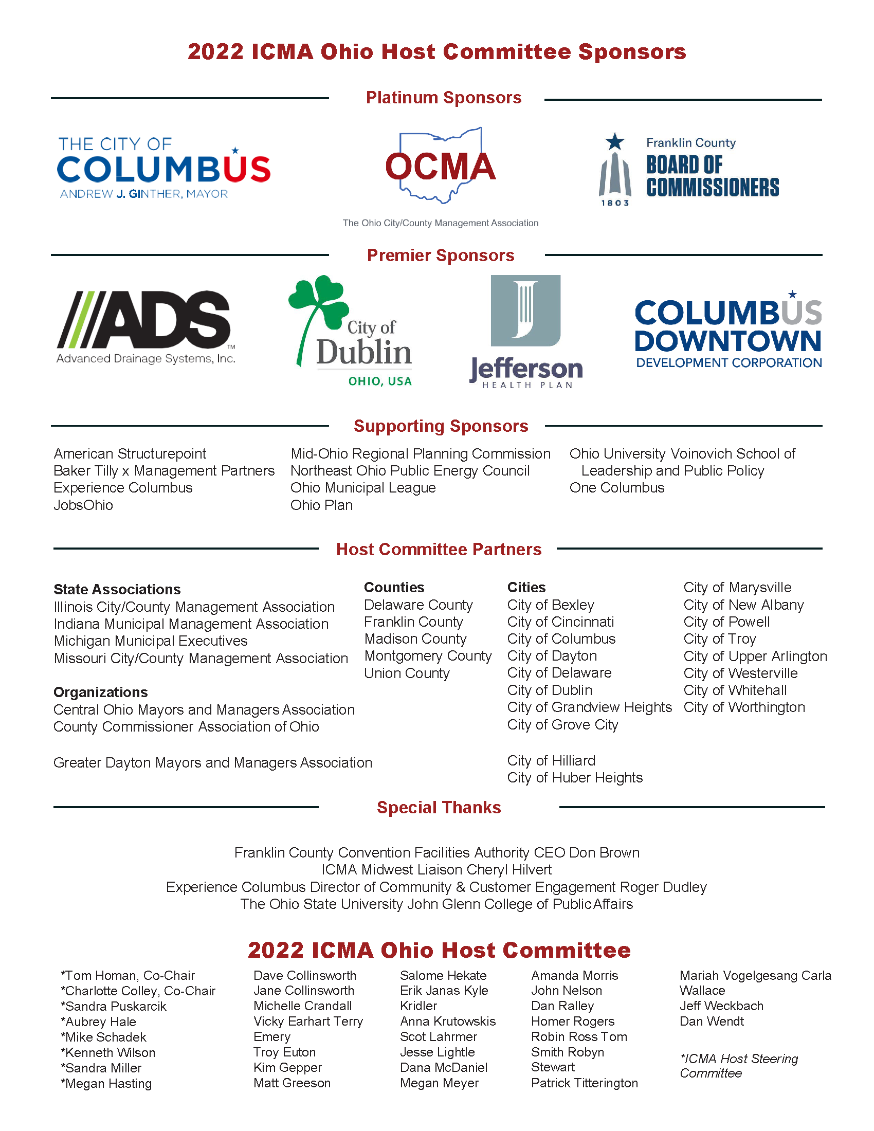 2022 ICMA Host Committee Sponsors – Ohio City & County Management ...